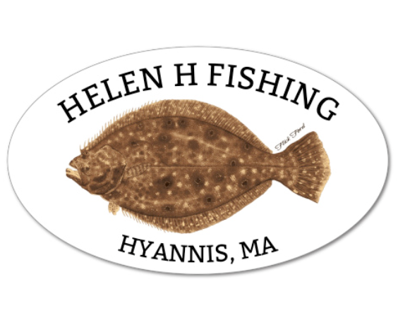 Fluke Sticker | Helen H Offshore Fishing - Fisherman's Wharf Gift Shop